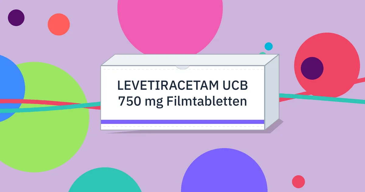 Symbolbild: Packung mit der Aufschrift LEVETIRACETAM UCB 750 mg Filmtabletten (PZN 07611126) – Verfügbarkeit und Bezug in Apotheken in Frankfurt am Main