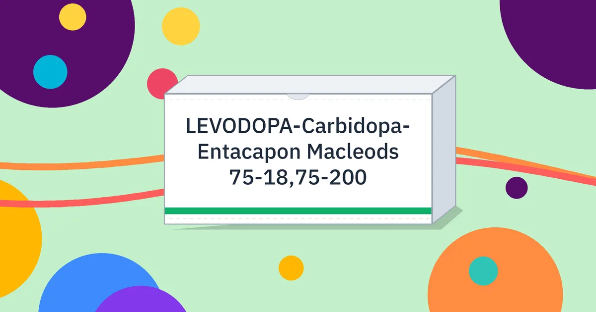 Symbolbild: Packung mit der Aufschrift LEVODOPA-Carbidopa-Entacapon Macleods 75-18,75-200 (PZN 18327032) – Verfügbarkeit und Bezug in Apotheken in Frankfurt am Main