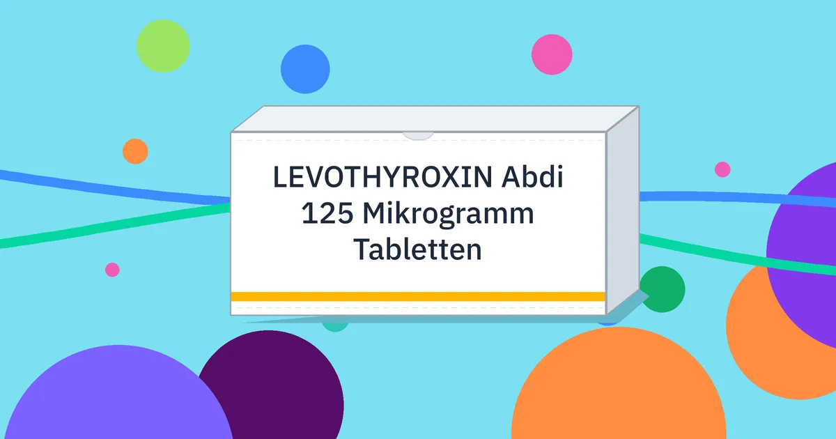 Symbolbild: Packung mit der Aufschrift LEVOTHYROXIN Abdi 125 Mikrogramm Tabletten (PZN 17888567) – Verfügbarkeit und Bezug in Apotheken in Frankfurt am Main