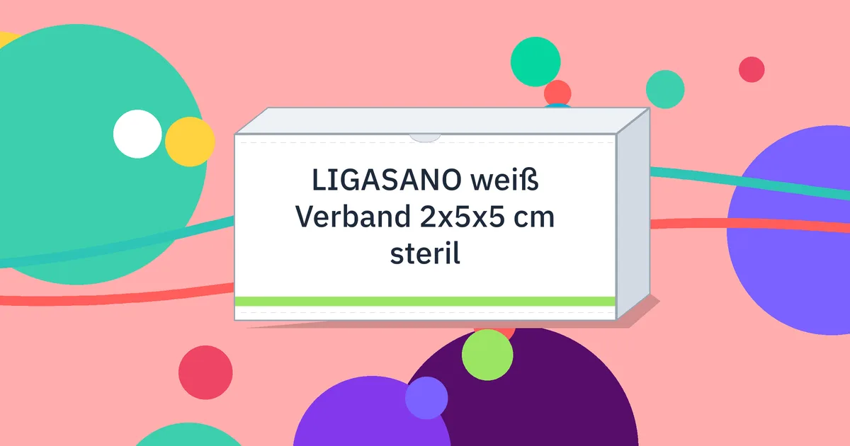 Symbolbild: Packung mit der Aufschrift LIGASANO weiß Verband 2x5x5 cm steril (PZN 20171927) – Verfügbarkeit und Bezug in Apotheken in Frankfurt am Main
