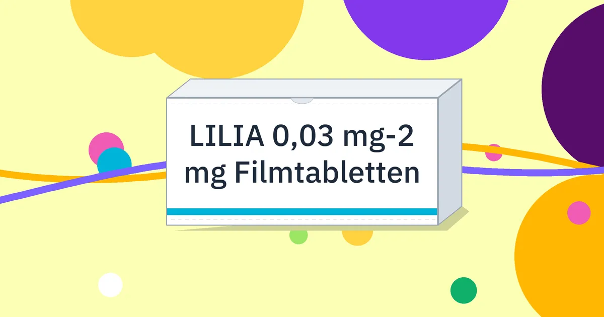 Symbolbild: Packung mit der Aufschrift LILIA 0,03 mg-2 mg Filmtabletten (PZN 06119400) – Verfügbarkeit und Bezug in Apotheken in Frankfurt am Main