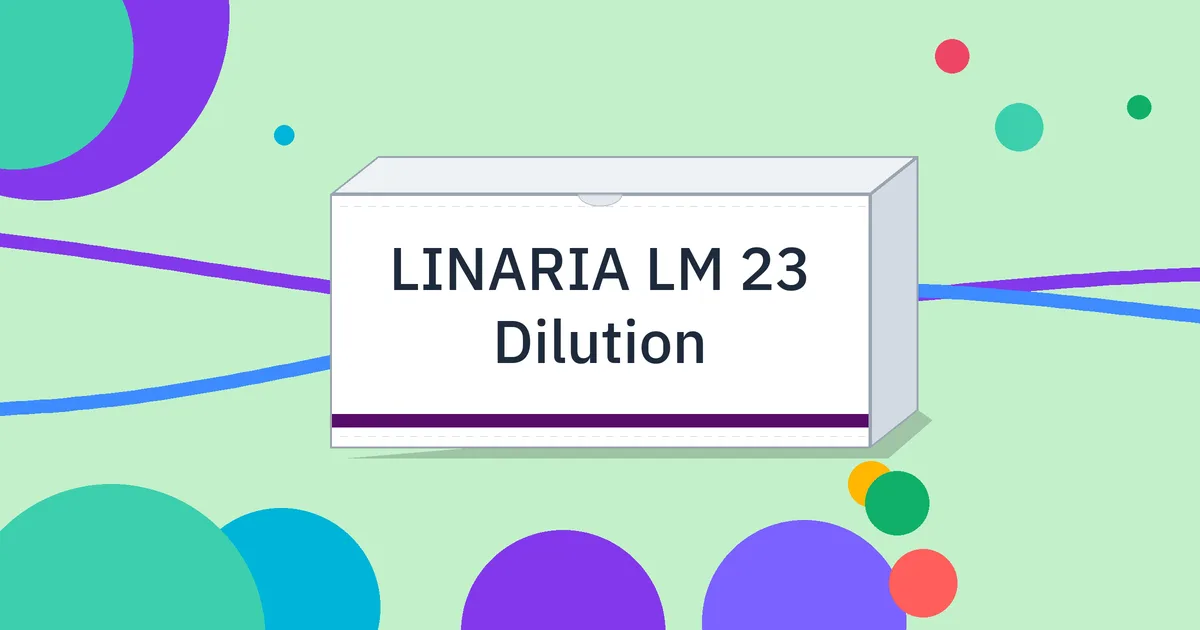 Symbolbild: Packung mit der Aufschrift LINARIA LM 23 Dilution (PZN 13529305) – Verfügbarkeit und Bezug in Apotheken in Frankfurt am Main