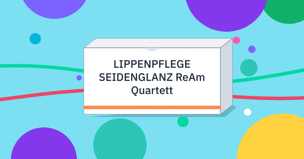 Symbolbild: Packung mit der Aufschrift LIPPENPFLEGE SEIDENGLANZ ReAm Quartett (PZN 13887128) – Verfügbarkeit und Bezug in Apotheken in Frankfurt am Main