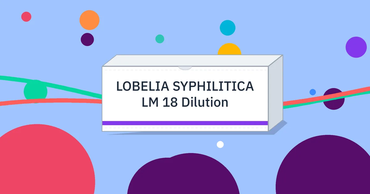 Symbolbild: Packung mit der Aufschrift LOBELIA SYPHILITICA LM 18 Dilution (PZN 13534855) – Verfügbarkeit und Bezug in Apotheken in Frankfurt am Main