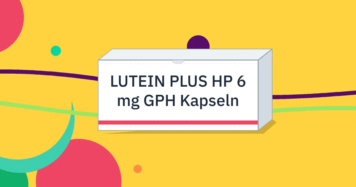 Symbolbild: Packung mit der Aufschrift LUTEIN PLUS HP 6 mg GPH Kapseln (PZN 03167746) – Verfügbarkeit und Bezug in Apotheken in Frankfurt am Main