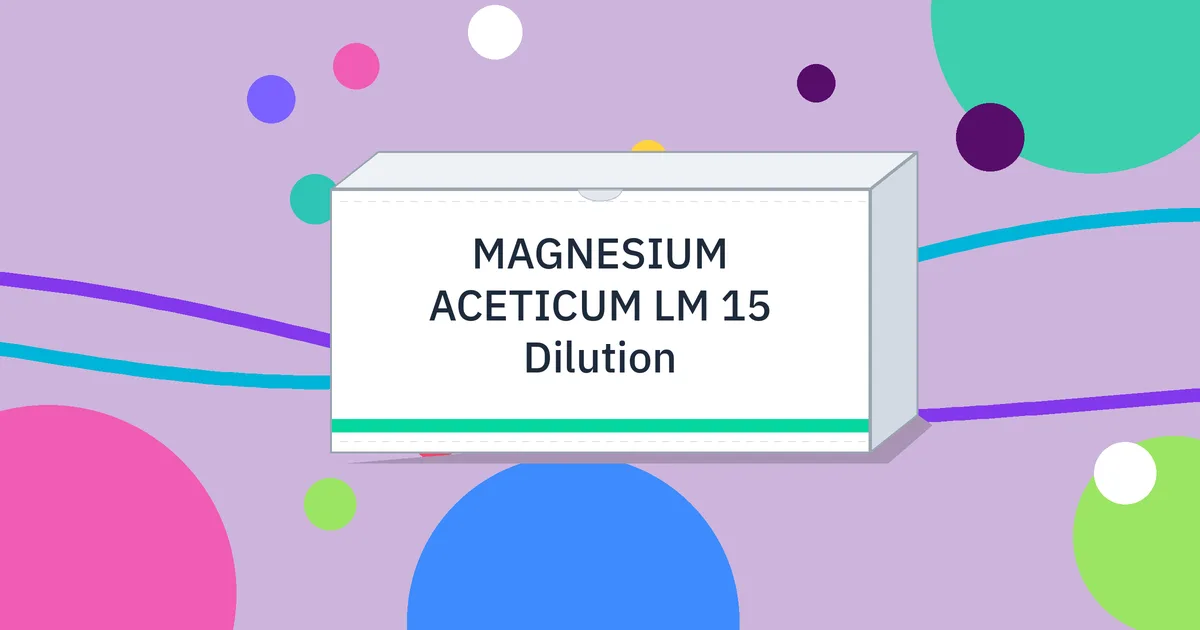 Symbolbild: Packung mit der Aufschrift MAGNESIUM ACETICUM LM 15 Dilution (PZN 12935687) – Verfügbarkeit und Bezug in Apotheken in Frankfurt am Main