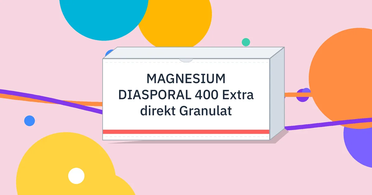 Symbolbild: Packung mit der Aufschrift MAGNESIUM DIASPORAL 400 Extra direkt Granulat (PZN 08402436) – Verfügbarkeit und Bezug in Apotheken in Frankfurt am Main