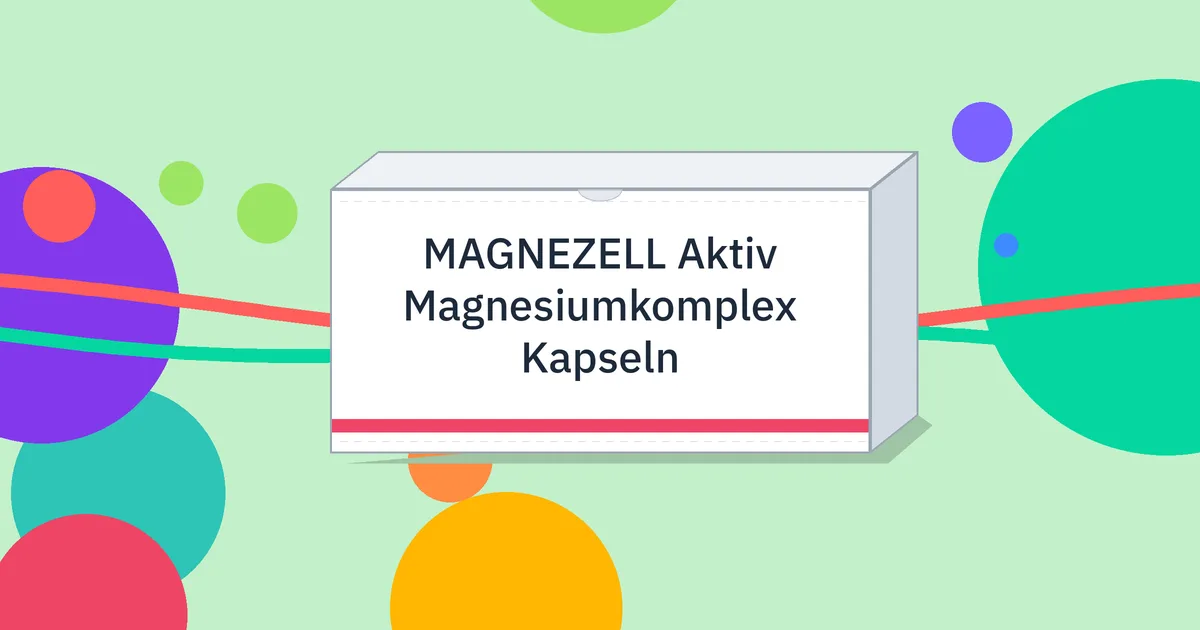 Symbolbild: Packung mit der Aufschrift MAGNEZELL Aktiv Magnesiumkomplex Kapseln (PZN 11865714) – Verfügbarkeit und Bezug in Apotheken in Frankfurt am Main