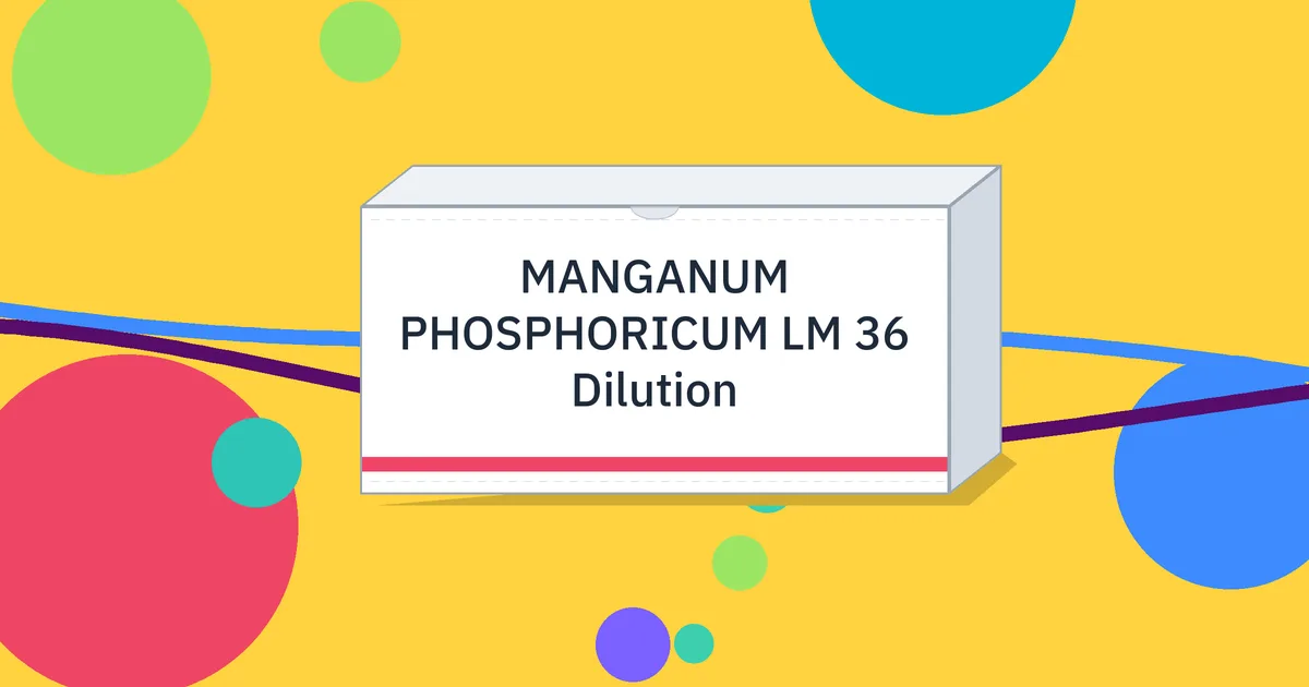 Symbolbild: Packung mit der Aufschrift MANGANUM PHOSPHORICUM LM 36 Dilution (PZN 12945792) – Verfügbarkeit und Bezug in Apotheken in Frankfurt am Main