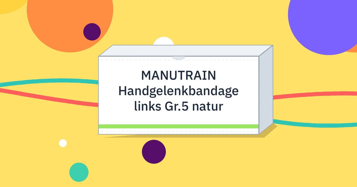 Symbolbild: Packung mit der Aufschrift MANUTRAIN Handgelenkbandage links Gr.5 natur (PZN 01285720) – Verfügbarkeit und Bezug in Apotheken in Frankfurt am Main