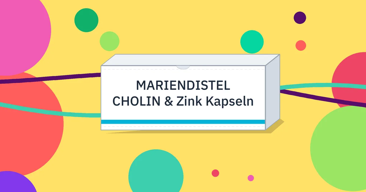 Symbolbild: Packung mit der Aufschrift MARIENDISTEL CHOLIN & Zink Kapseln (PZN 20895312) – Verfügbarkeit und Bezug in Apotheken in Frankfurt am Main