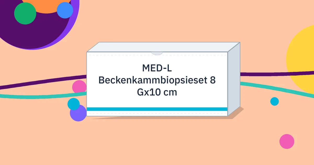 Symbolbild: Packung mit der Aufschrift MED-L Beckenkammbiopsieset 8 Gx10 cm (PZN 19774388) – Verfügbarkeit und Bezug in Apotheken in Frankfurt am Main