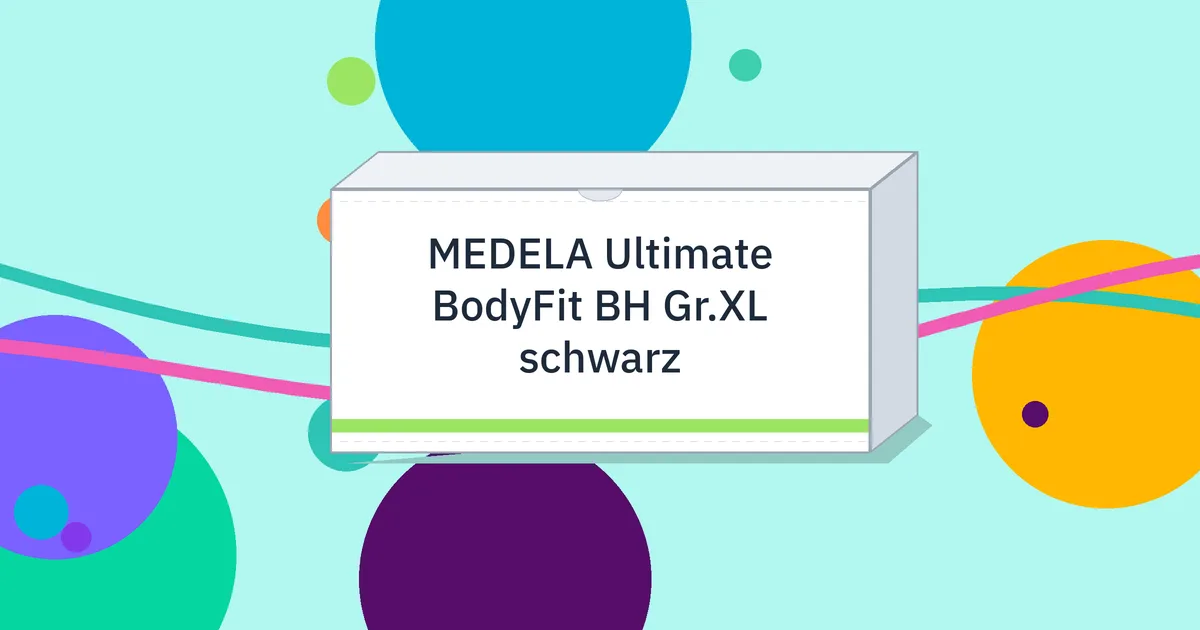 Symbolbild: Packung mit der Aufschrift MEDELA Ultimate BodyFit BH Gr.XL schwarz (PZN 16356673) – Verfügbarkeit und Bezug in Apotheken in Frankfurt am Main