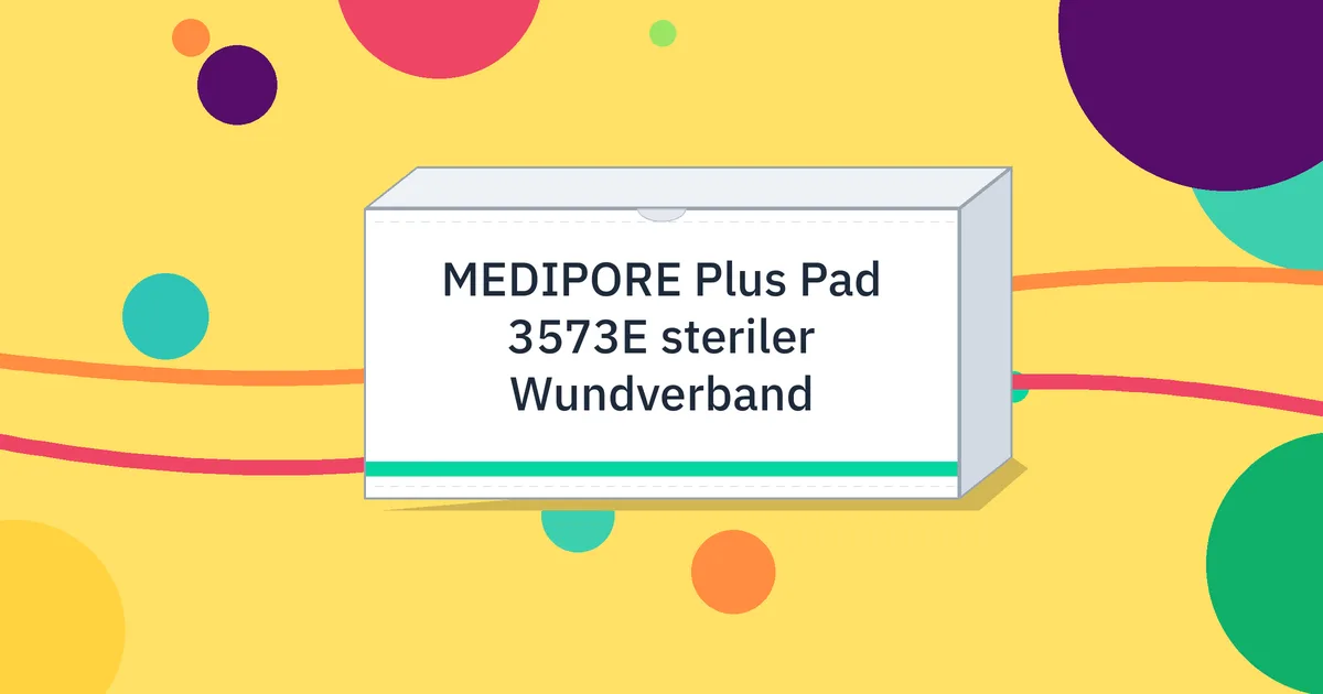 Symbolbild: Packung mit der Aufschrift MEDIPORE Plus Pad 3573E steriler Wundverband (PZN 17902646) – Verfügbarkeit und Bezug in Apotheken in Frankfurt am Main