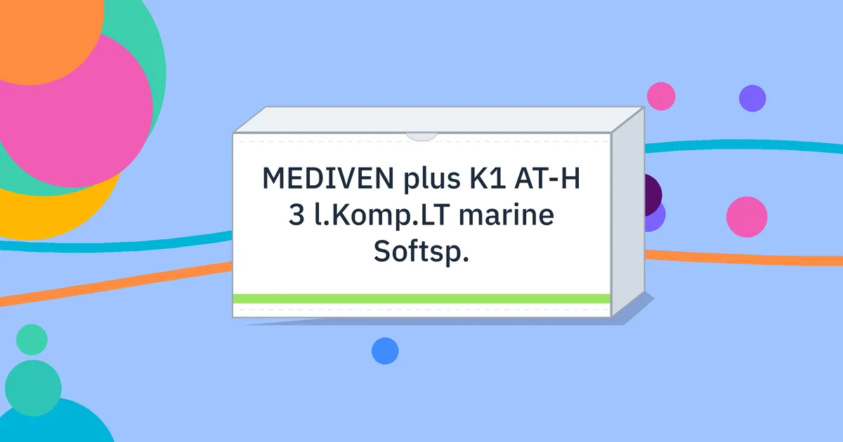 Symbolbild: Packung mit der Aufschrift MEDIVEN plus K1 AT-H 3 l.Komp.LT marine Softsp. (PZN 15037500) – Verfügbarkeit und Bezug in Apotheken in Frankfurt am Main