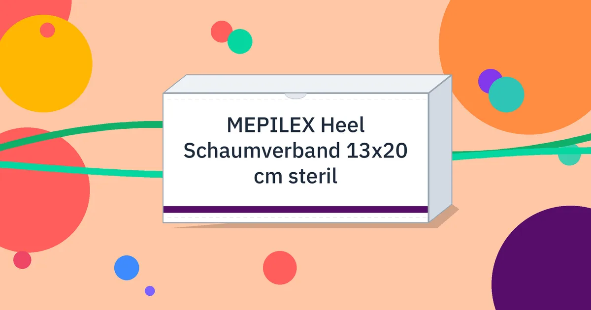 Symbolbild: Packung mit der Aufschrift MEPILEX Heel Schaumverband 13x20 cm steril (PZN 11518496) – Verfügbarkeit und Bezug in Apotheken in Frankfurt am Main