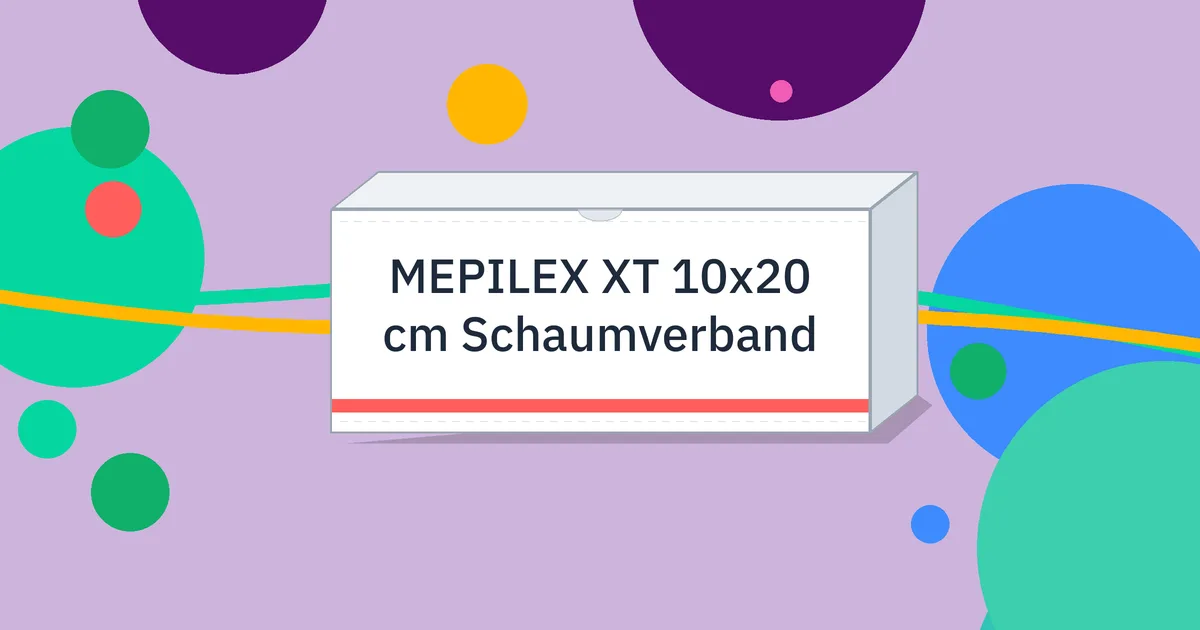Symbolbild: Packung mit der Aufschrift MEPILEX XT 10x20 cm Schaumverband (PZN 12452701) – Verfügbarkeit und Bezug in Apotheken in Frankfurt am Main