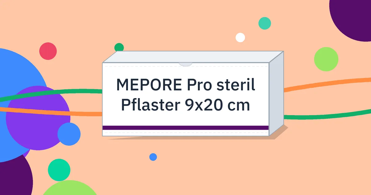 Symbolbild: Packung mit der Aufschrift MEPORE Pro steril Pflaster 9x20 cm (PZN 06469761) – Verfügbarkeit und Bezug in Apotheken in Frankfurt am Main