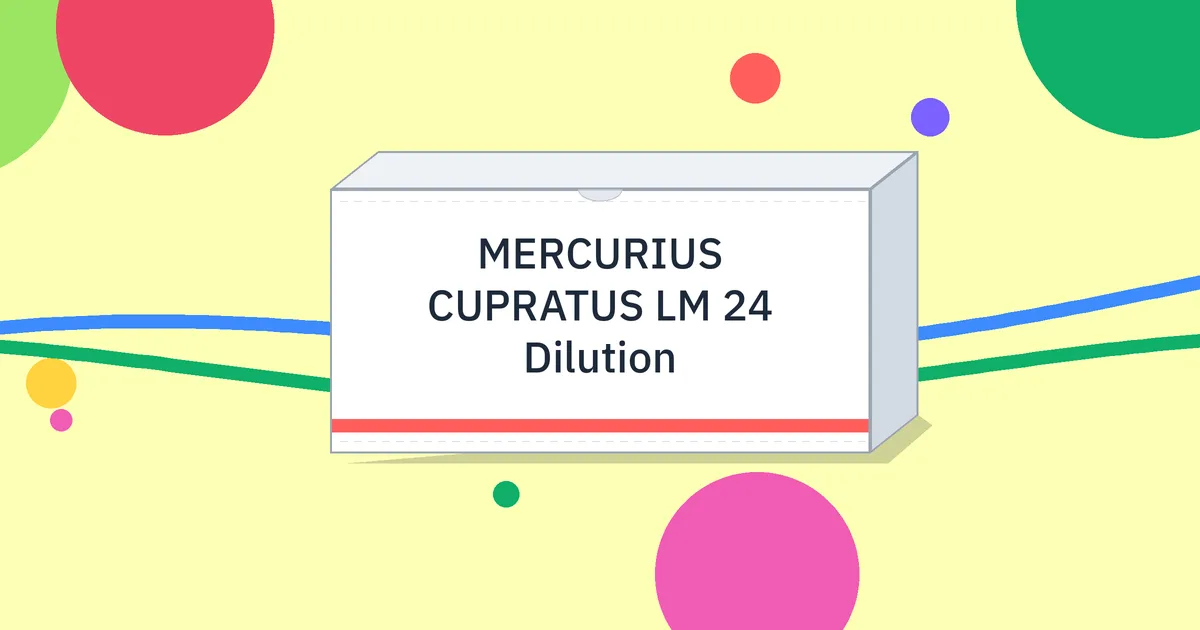 Symbolbild: Packung mit der Aufschrift MERCURIUS CUPRATUS LM 24 Dilution (PZN 12950540) – Verfügbarkeit und Bezug in Apotheken in Frankfurt am Main