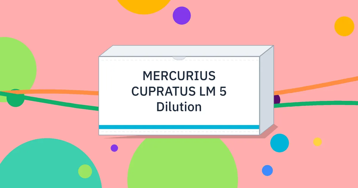 Symbolbild: Packung mit der Aufschrift MERCURIUS CUPRATUS LM 5 Dilution (PZN 12950304) – Verfügbarkeit und Bezug in Apotheken in Frankfurt am Main