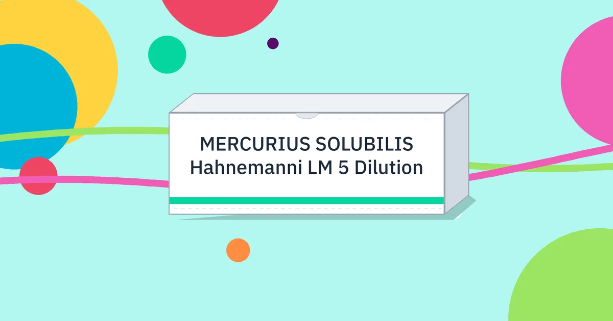 Symbolbild: Packung mit der Aufschrift MERCURIUS SOLUBILIS Hahnemanni LM 5 Dilution (PZN 12954006) – Verfügbarkeit und Bezug in Apotheken in Frankfurt am Main