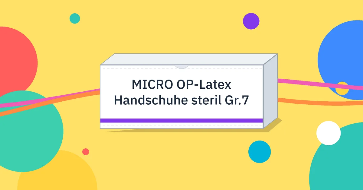 Symbolbild: Packung mit der Aufschrift MICRO OP-Latex Handschuhe steril Gr.7 (PZN 06972595) – Verfügbarkeit und Bezug in Apotheken in Frankfurt am Main