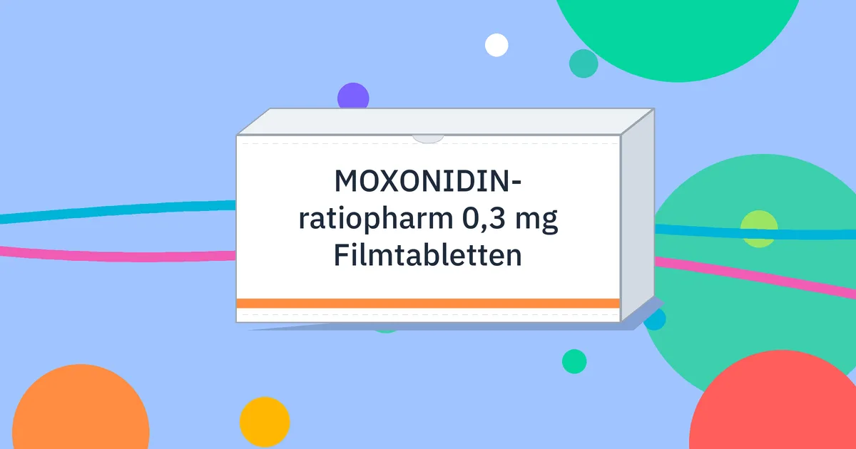 Symbolbild: Packung mit der Aufschrift MOXONIDIN-ratiopharm 0,3 mg Filmtabletten (PZN 01698089) – Verfügbarkeit und Bezug in Apotheken in Frankfurt am Main