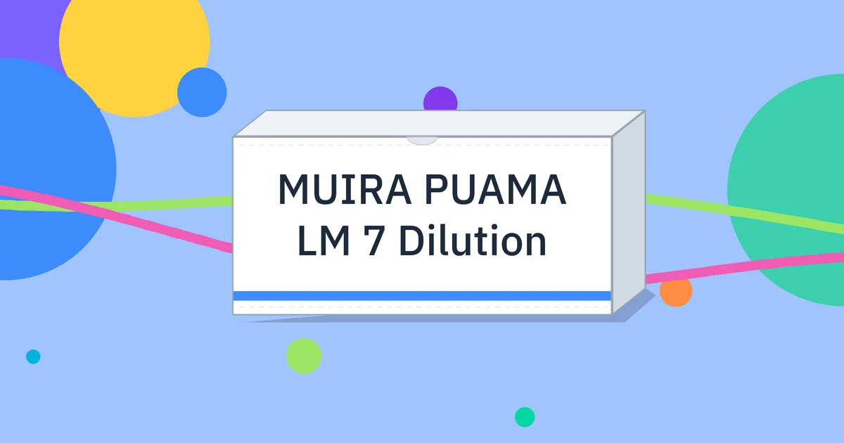 Symbolbild: Packung mit der Aufschrift MUIRA PUAMA LM 7 Dilution (PZN 13611136) – Verfügbarkeit und Bezug in Apotheken in Frankfurt am Main