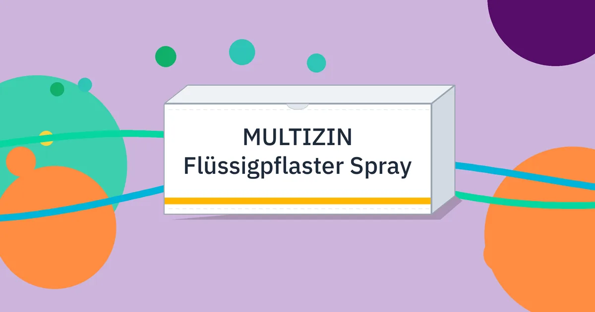 Symbolbild: Packung mit der Aufschrift MULTIZIN Flüssigpflaster Spray (PZN 17180348) – Verfügbarkeit und Bezug in Apotheken in Frankfurt am Main