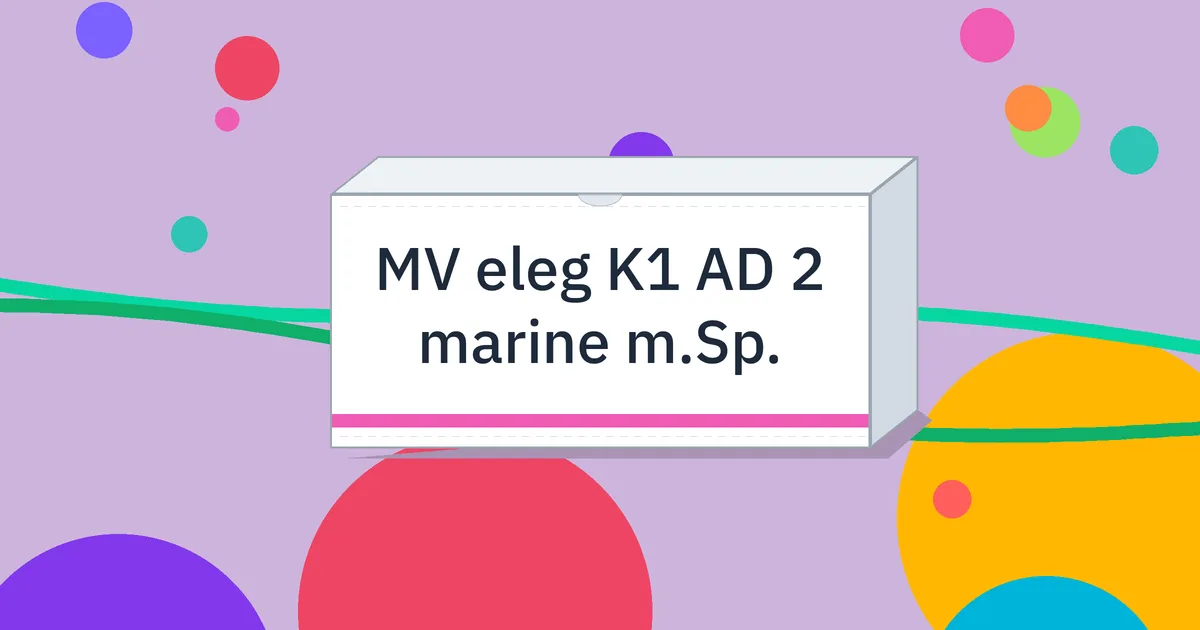 Symbolbild: Packung mit der Aufschrift MV eleg K1 AD 2 marine m.Sp. (PZN 14583614) – Verfügbarkeit und Bezug in Apotheken in Frankfurt am Main