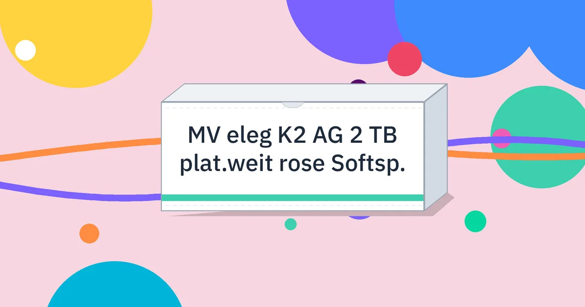 Symbolbild: Packung mit der Aufschrift MV eleg K2 AG 2 TB plat.weit rose Softsp. (PZN 14699044) – Verfügbarkeit und Bezug in Apotheken in Frankfurt am Main