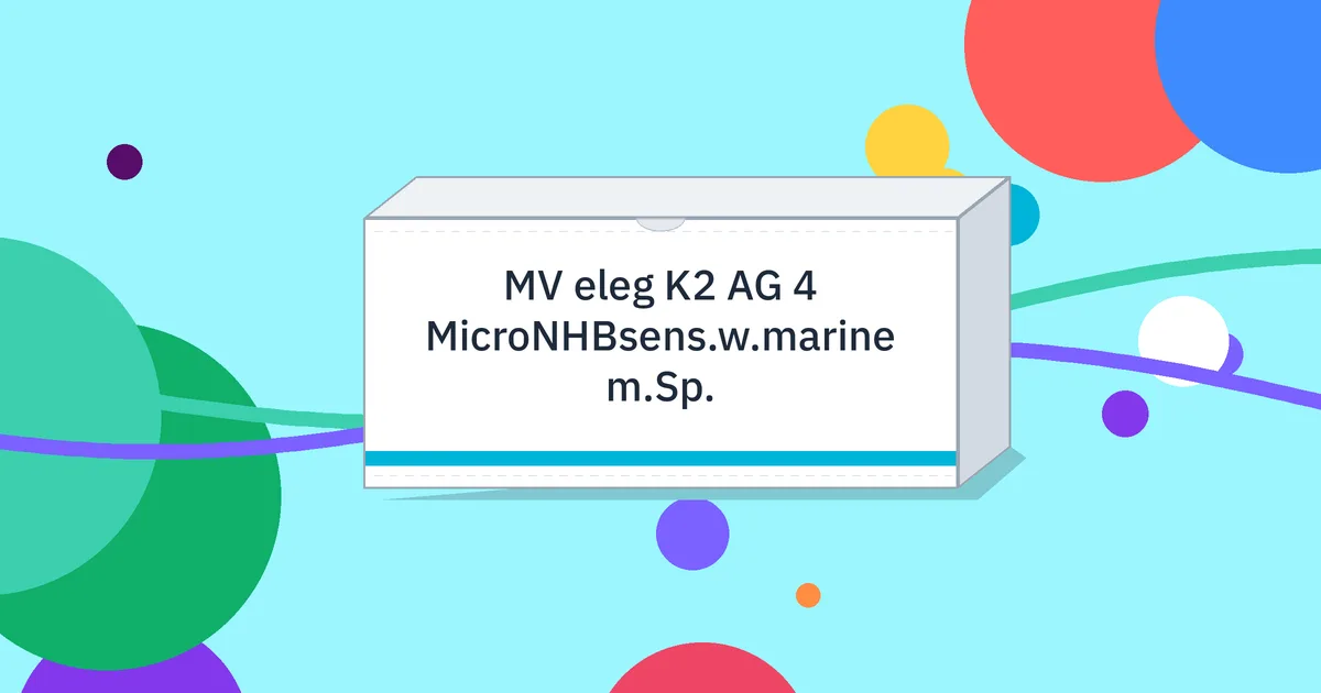 Symbolbild: Packung mit der Aufschrift MV eleg K2 AG 4 MicroNHBsens.w.marine m.Sp. (PZN 15725909) – Verfügbarkeit und Bezug in Apotheken in Frankfurt am Main