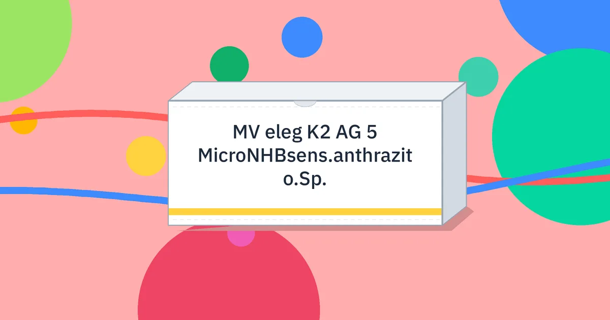 Symbolbild: Packung mit der Aufschrift MV eleg K2 AG 5 MicroNHBsens.anthrazit o.Sp. (PZN 16071574) – Verfügbarkeit und Bezug in Apotheken in Frankfurt am Main