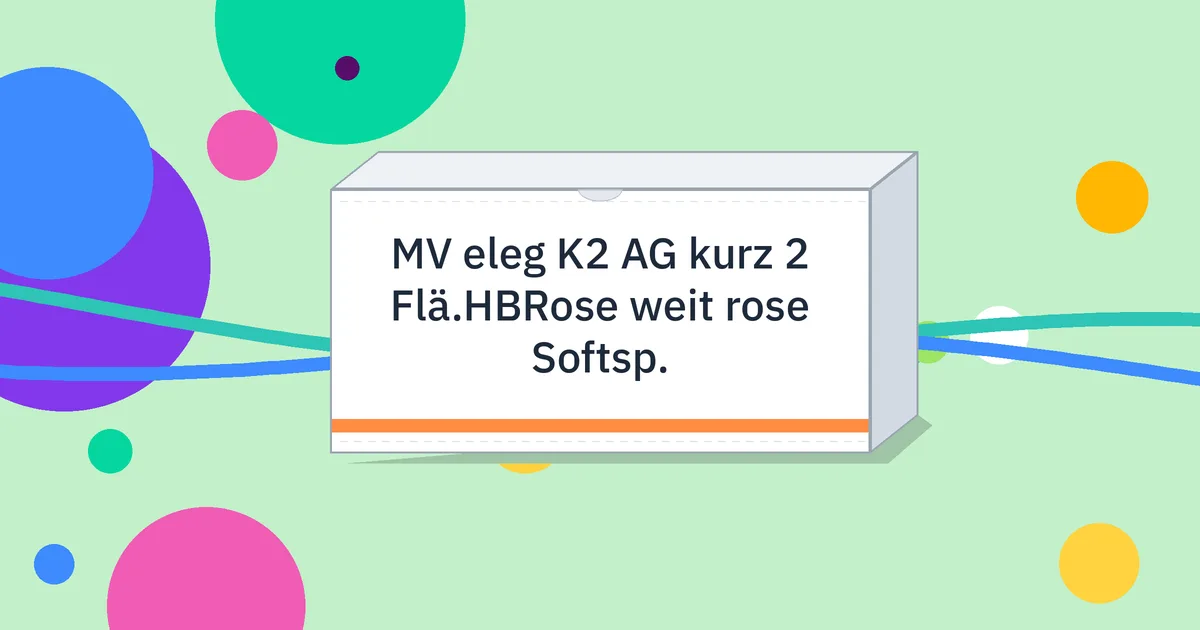 Symbolbild: Packung mit der Aufschrift MV eleg K2 AG kurz 2 Flä.HBRose weit rose Softsp. (PZN 15705924) – Verfügbarkeit und Bezug in Apotheken in Frankfurt am Main