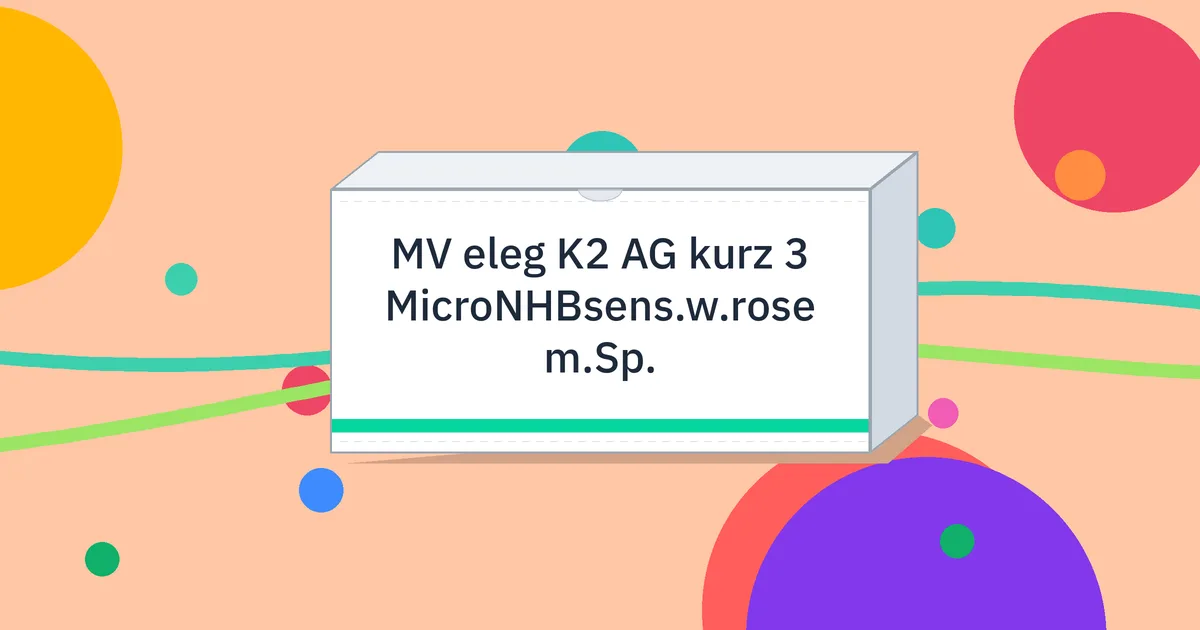 Symbolbild: Packung mit der Aufschrift MV eleg K2 AG kurz 3 MicroNHBsens.w.rose m.Sp. (PZN 15710960) – Verfügbarkeit und Bezug in Apotheken in Frankfurt am Main