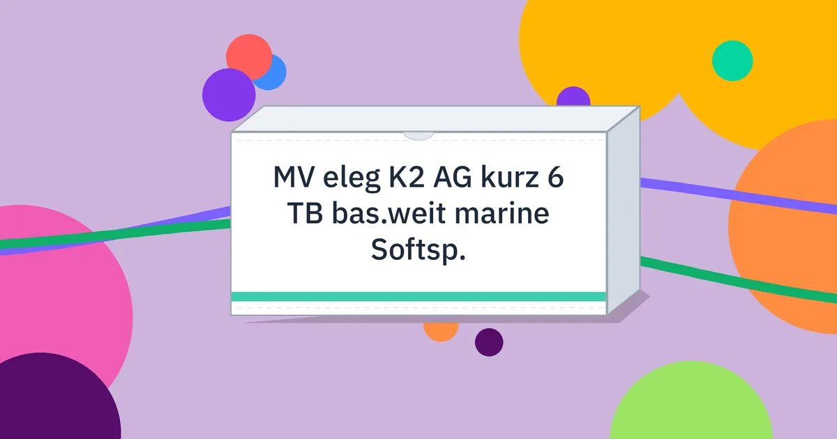 Symbolbild: Packung mit der Aufschrift MV eleg K2 AG kurz 6 TB bas.weit marine Softsp. (PZN 14608716) – Verfügbarkeit und Bezug in Apotheken in Frankfurt am Main