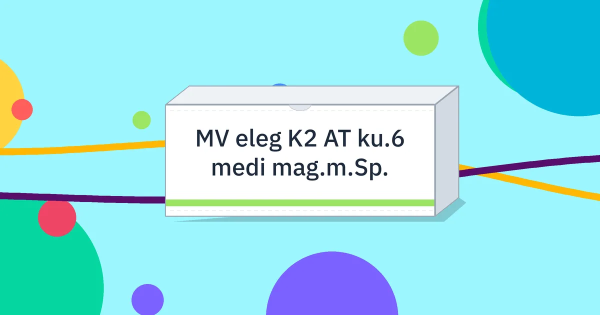 Symbolbild: Packung mit der Aufschrift MV eleg K2 AT ku.6 medi mag.m.Sp. (PZN 14626447) – Verfügbarkeit und Bezug in Apotheken in Frankfurt am Main