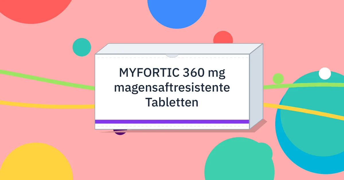 Symbolbild: Packung mit der Aufschrift MYFORTIC 360 mg magensaftresistente Tabletten (PZN 01755404) – Verfügbarkeit und Bezug in Apotheken in Frankfurt am Main