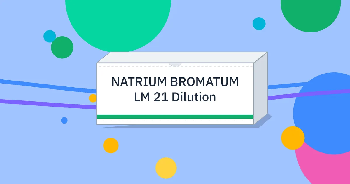 Symbolbild: Packung mit der Aufschrift NATRIUM BROMATUM LM 21 Dilution (PZN 12961325) – Verfügbarkeit und Bezug in Apotheken in Frankfurt am Main