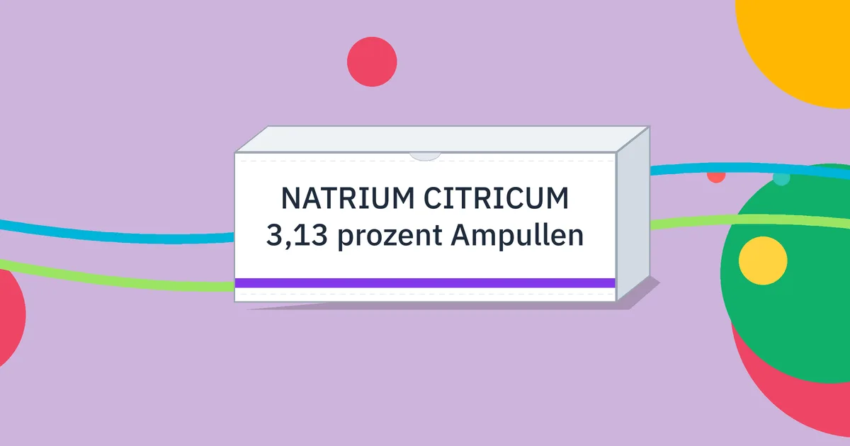 Symbolbild: Packung mit der Aufschrift NATRIUM CITRICUM 3,13 prozent Ampullen (PZN 00702736) – Verfügbarkeit und Bezug in Apotheken in Frankfurt am Main