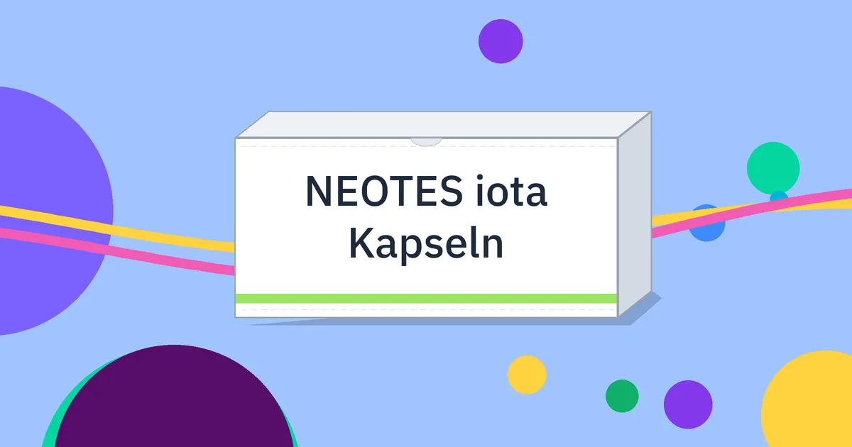 Symbolbild: Packung mit der Aufschrift NEOTES iota Kapseln (PZN 18408523) – Verfügbarkeit und Bezug in Apotheken in Frankfurt am Main