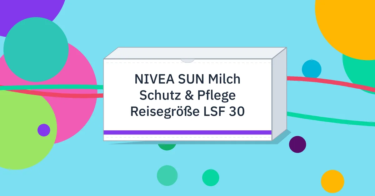 Symbolbild: Packung mit der Aufschrift NIVEA SUN Milch Schutz & Pflege Reisegröße LSF 30 (PZN 15460322) – Verfügbarkeit und Bezug in Apotheken in Frankfurt am Main