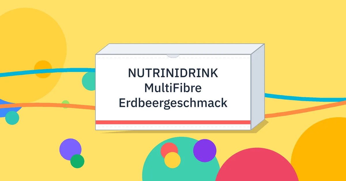Symbolbild: Packung mit der Aufschrift NUTRINIDRINK MultiFibre Erdbeergeschmack (PZN 06327481) – Verfügbarkeit und Bezug in Apotheken in Frankfurt am Main