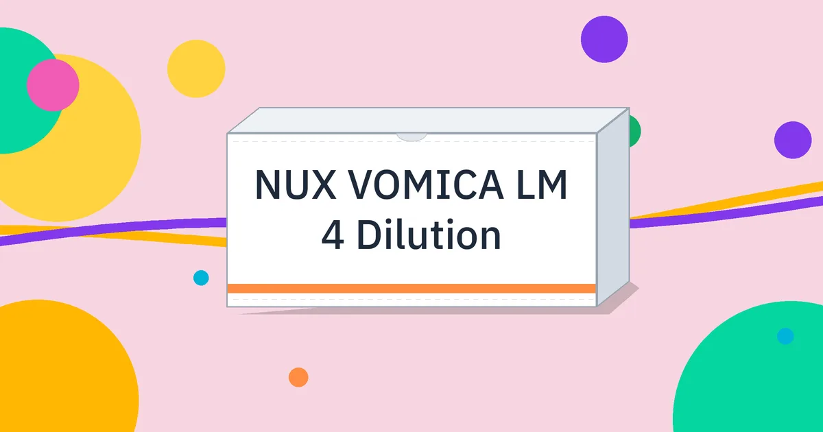 Symbolbild: Packung mit der Aufschrift NUX VOMICA LM 4 Dilution (PZN 12970301) – Verfügbarkeit und Bezug in Apotheken in Frankfurt am Main
