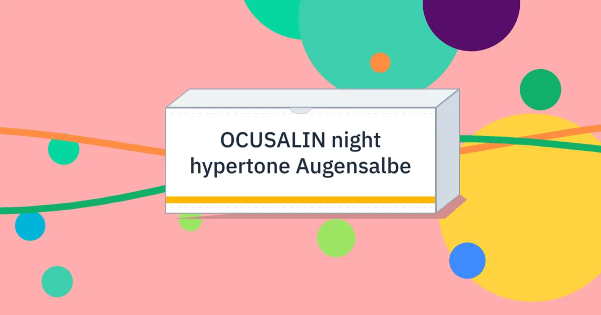 Symbolbild: Packung mit der Aufschrift OCUSALIN night hypertone Augensalbe (PZN 17569230) – Verfügbarkeit und Bezug in Apotheken in Frankfurt am Main