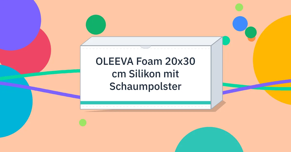 Symbolbild: Packung mit der Aufschrift OLEEVA Foam 20x30 cm Silikon mit Schaumpolster (PZN 11850813) – Verfügbarkeit und Bezug in Apotheken in Frankfurt am Main