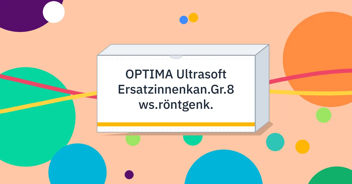 Symbolbild: Packung mit der Aufschrift OPTIMA Ultrasoft Ersatzinnenkan.Gr.8 ws.röntgenk. (PZN 10317494) – Verfügbarkeit und Bezug in Apotheken in Frankfurt am Main