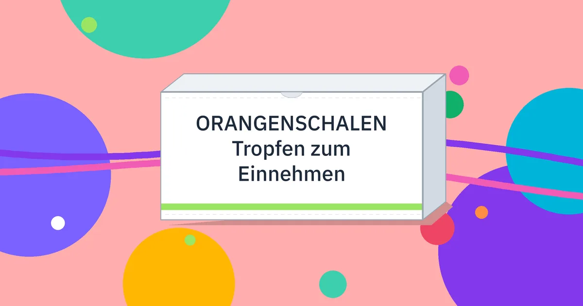 Symbolbild: Packung mit der Aufschrift ORANGENSCHALEN Tropfen zum Einnehmen (PZN 11601932) – Verfügbarkeit und Bezug in Apotheken in Frankfurt am Main