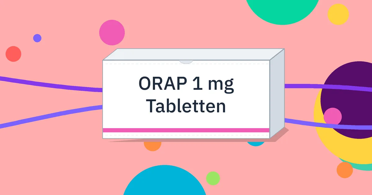 Symbolbild: Packung mit der Aufschrift ORAP 1 mg Tabletten (PZN 08875347) – Verfügbarkeit und Bezug in Apotheken in Frankfurt am Main
