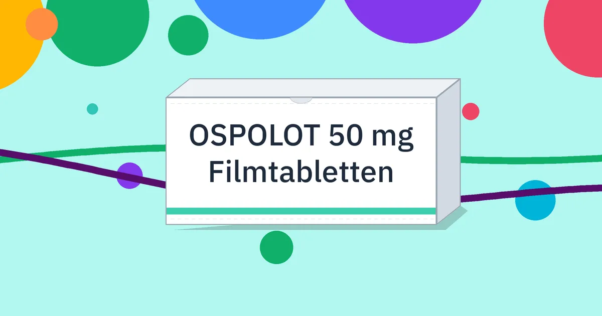 Symbolbild: Packung mit der Aufschrift OSPOLOT 50 mg Filmtabletten (PZN 18733826) – Verfügbarkeit und Bezug in Apotheken in Frankfurt am Main